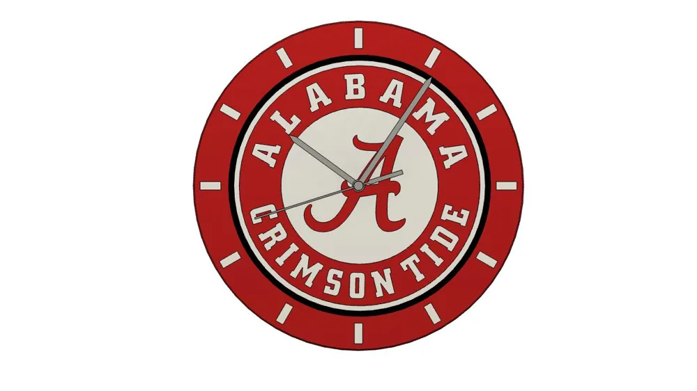 Alabama Crimson Tide Logo Clock by Scubafan - MakerWorld