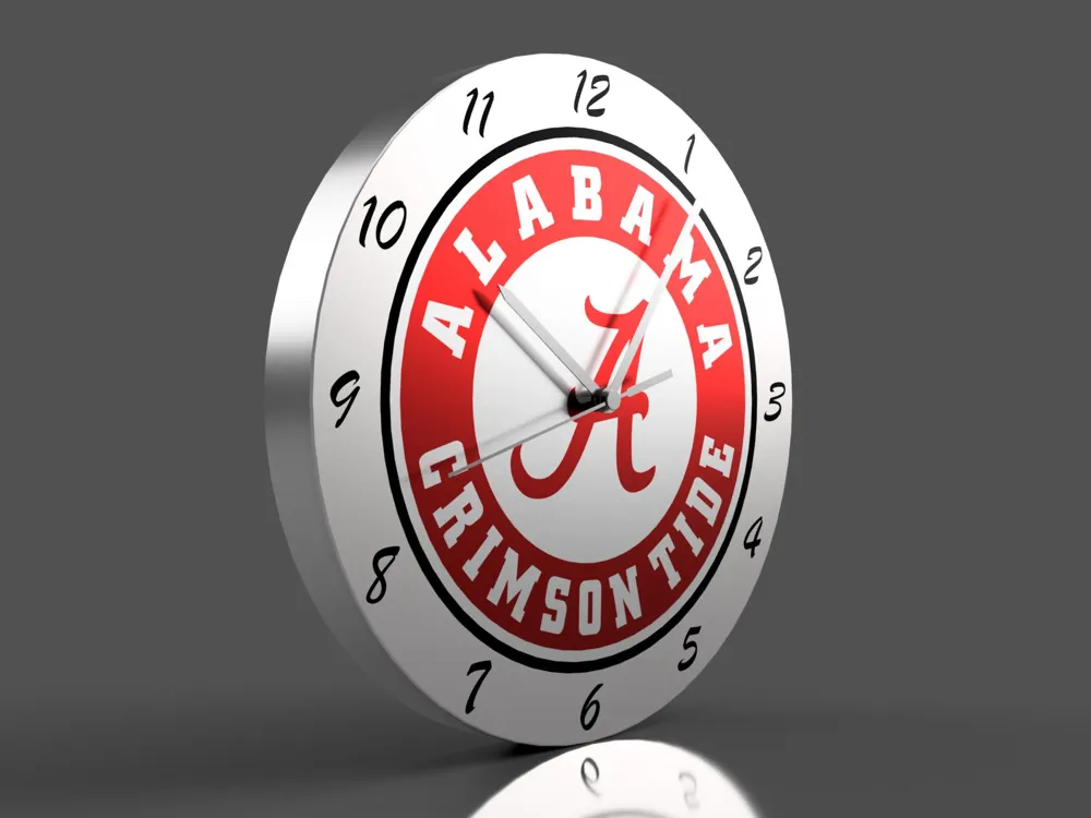 Alabama Crimson Tide Logo Clock by Scubafan - MakerWorld