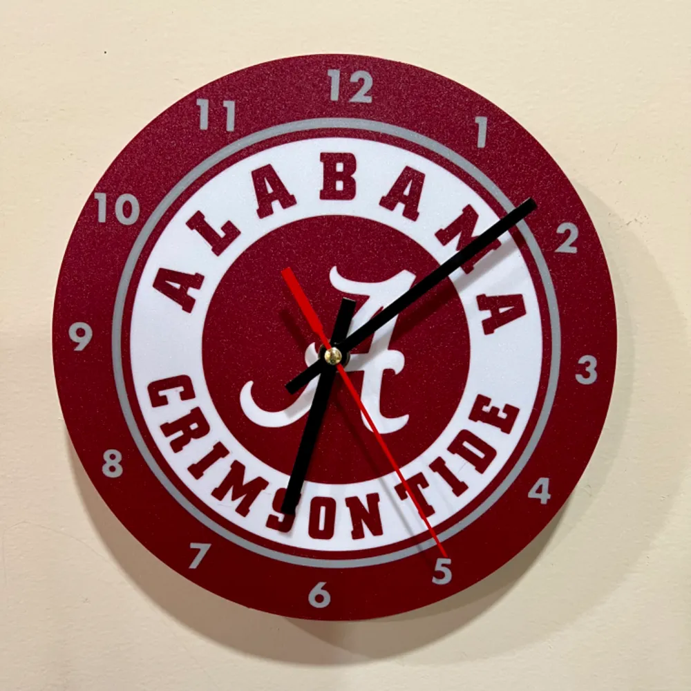 Alabama Crimson Tide Logo Clock by Scubafan - MakerWorld