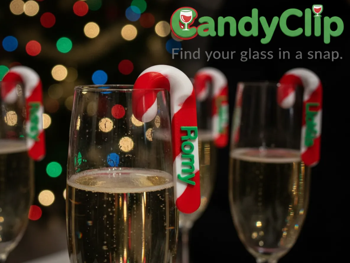 Candy Cane Glass Markers (customizable name) - Free 3D Print Model ...