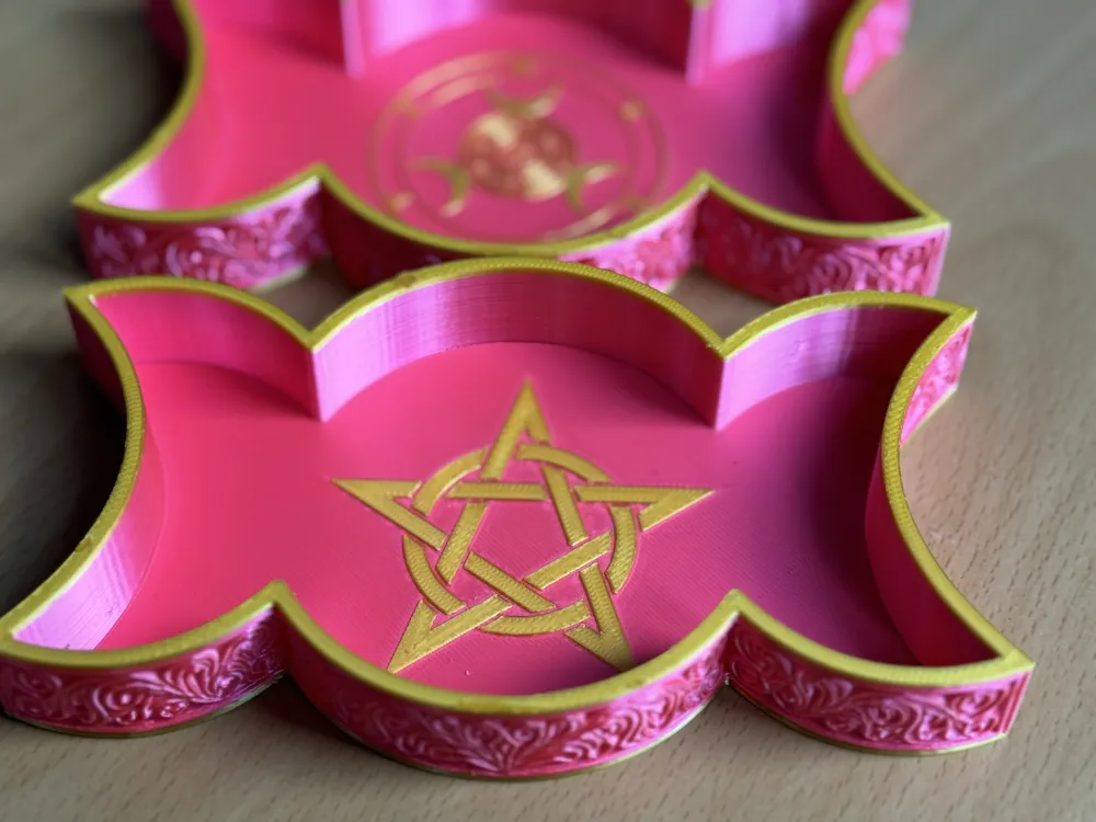 Hekate’s Triple Moon Trinket Trays - Free 3D Print Model - MakerWorld