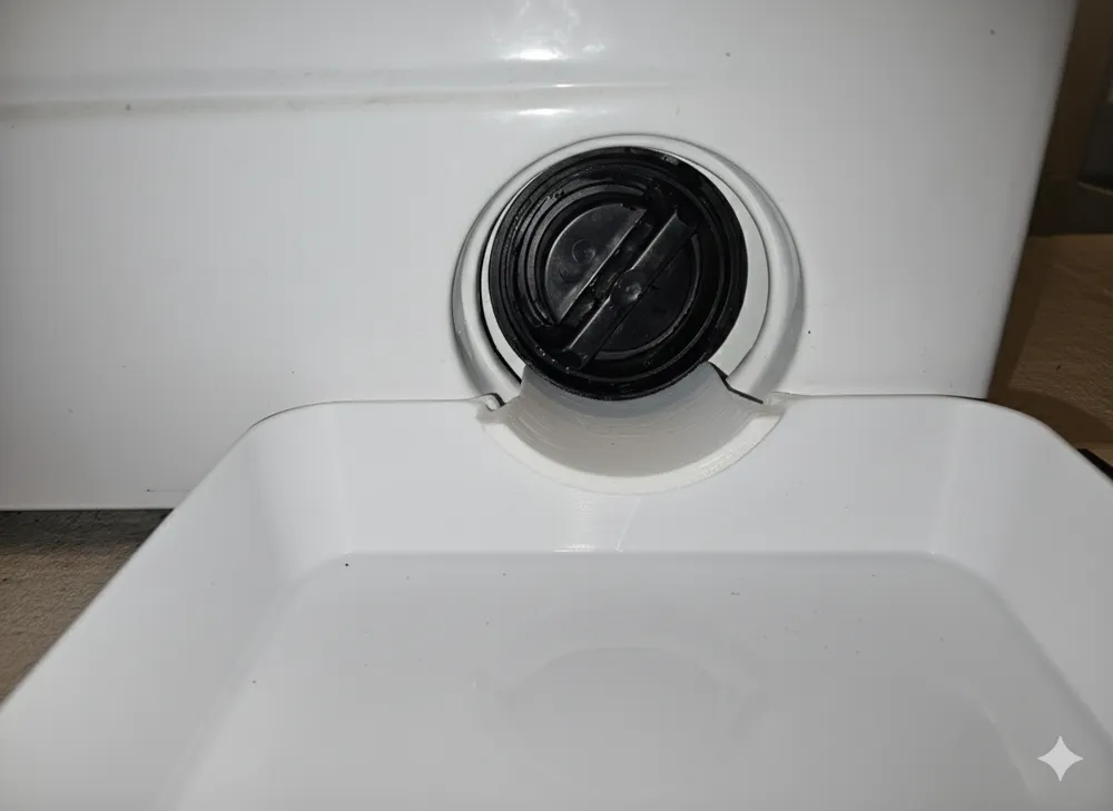 Siemens Bosch washing machine drain funnel, round - Free 3D Print Model ...