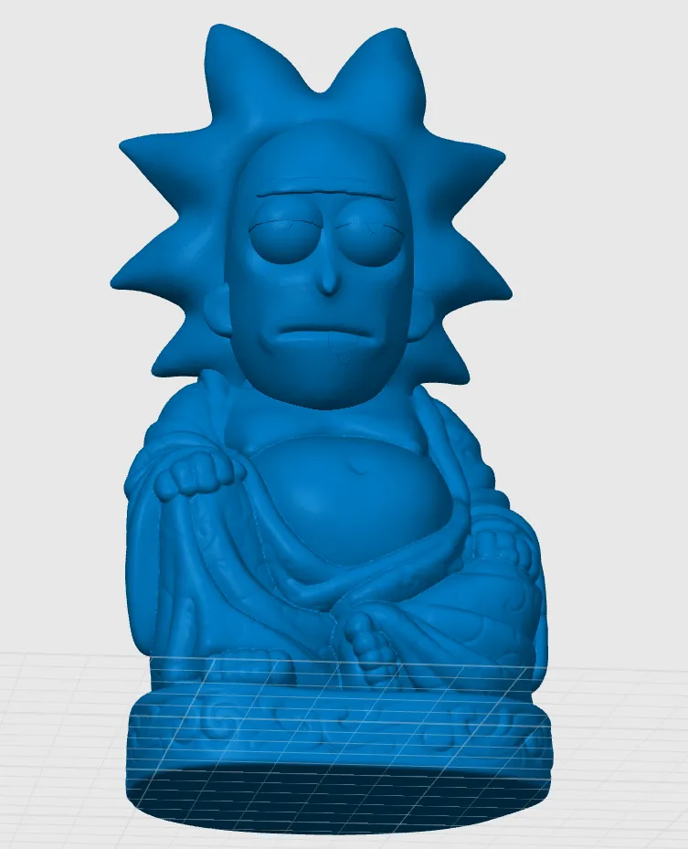 Rick from Rick and Morty Buddha Statue by Bahnzilla - MakerWorld