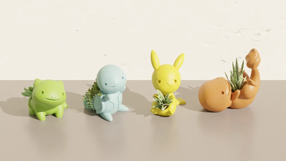 Pot Plants - Pikachu Bulbasaur Charmander Squirtle by calebtimoteo ...
