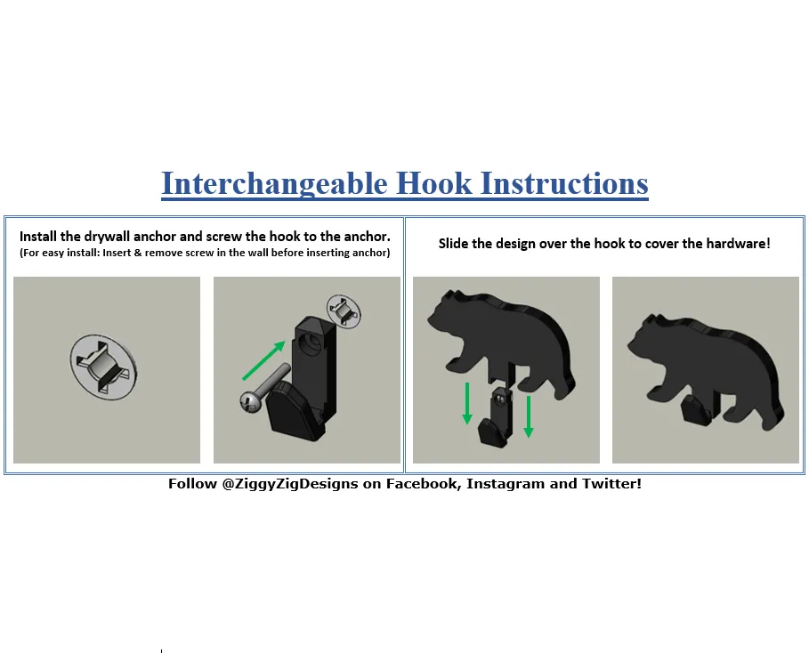 Rocket Ship Coat Hook Design -Universal Hook Mount by Ziggy - MakerWorld