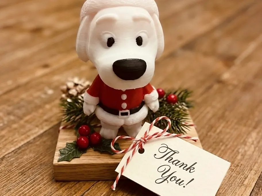 Santa Dog-Christmas Mini Figure(Multi-Color Print) - Free 3D Print ...
