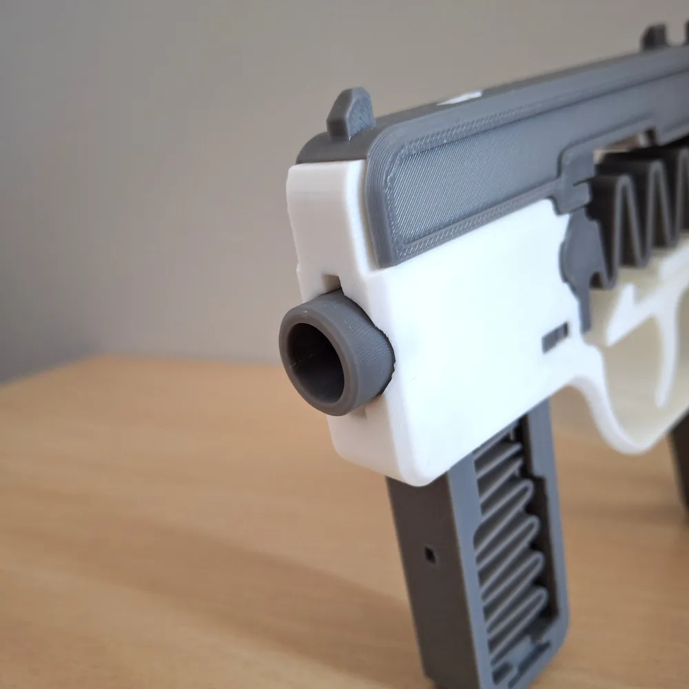 Spring Gun V5 - Shoots fake bullets with magazine - Free 3D Print Model ...