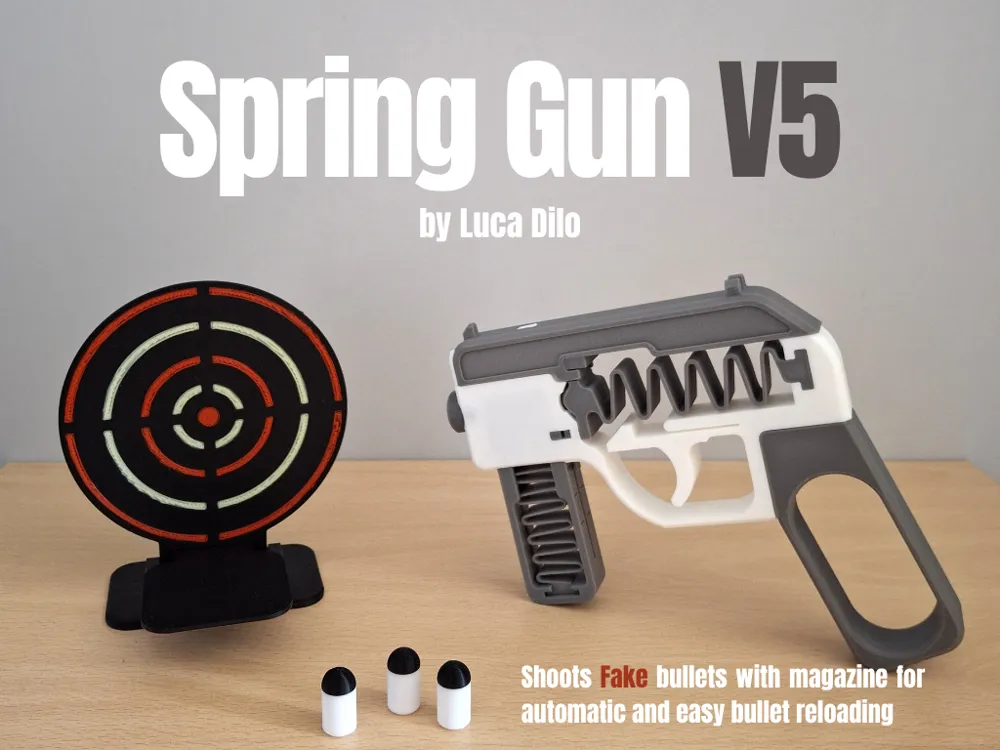 Spring Gun V5 - Shoots fake bullets with magazine by LucaDilo ...
