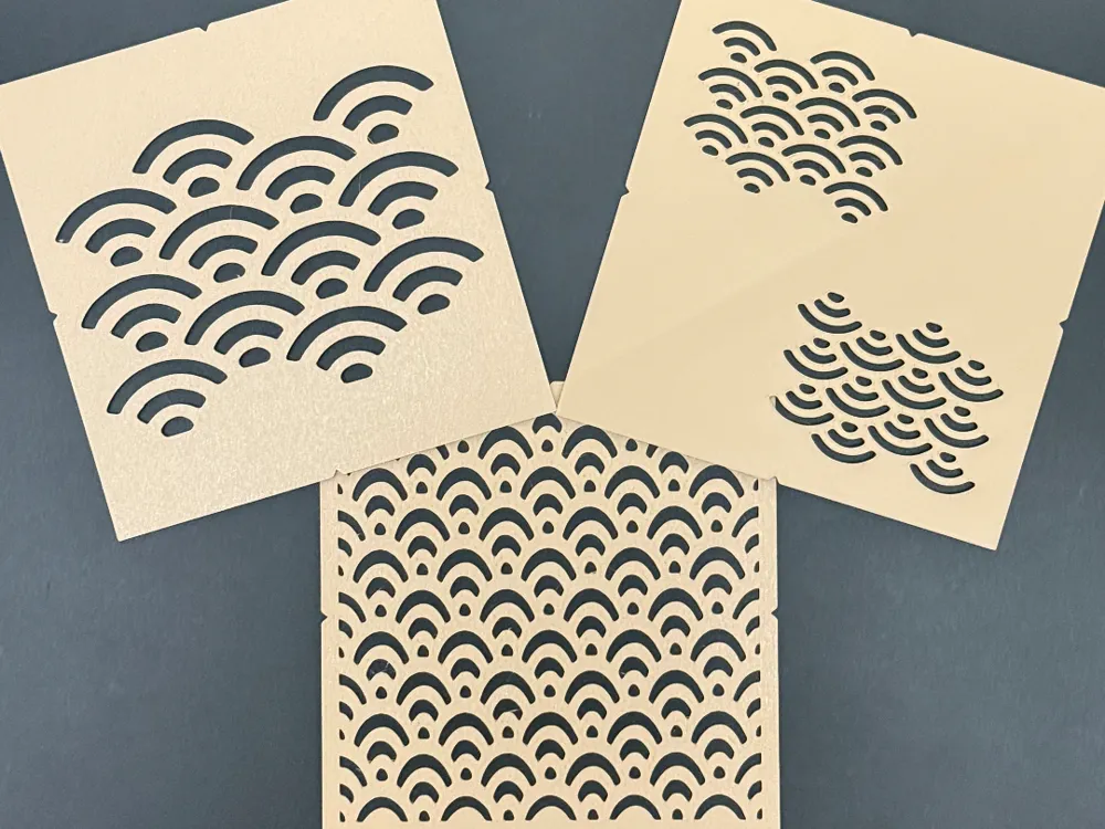 Sashiko Wave(s) Template - Free 3D Print Model - MakerWorld