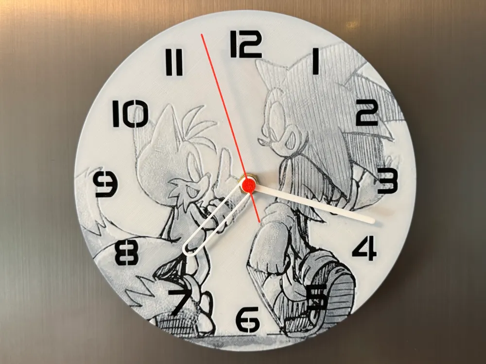 Wall / Desk Clock Sonic and Tails HueForge by cP3D - MakerWorld
