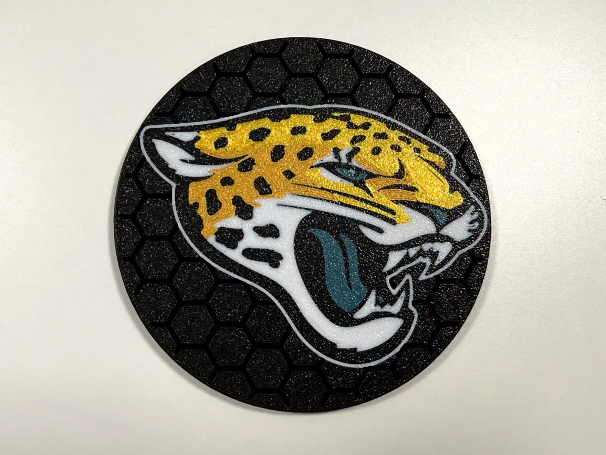 Jacksonville Jaguars Hex Coaster - Free 3D Print Model - MakerWorld