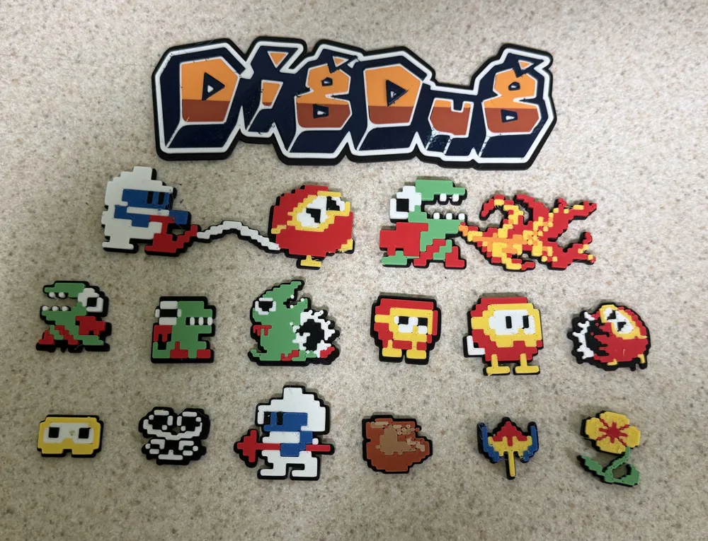Dig Dug Arcade 3D Character Sprite Set - Free 3D Print Model - MakerWorld
