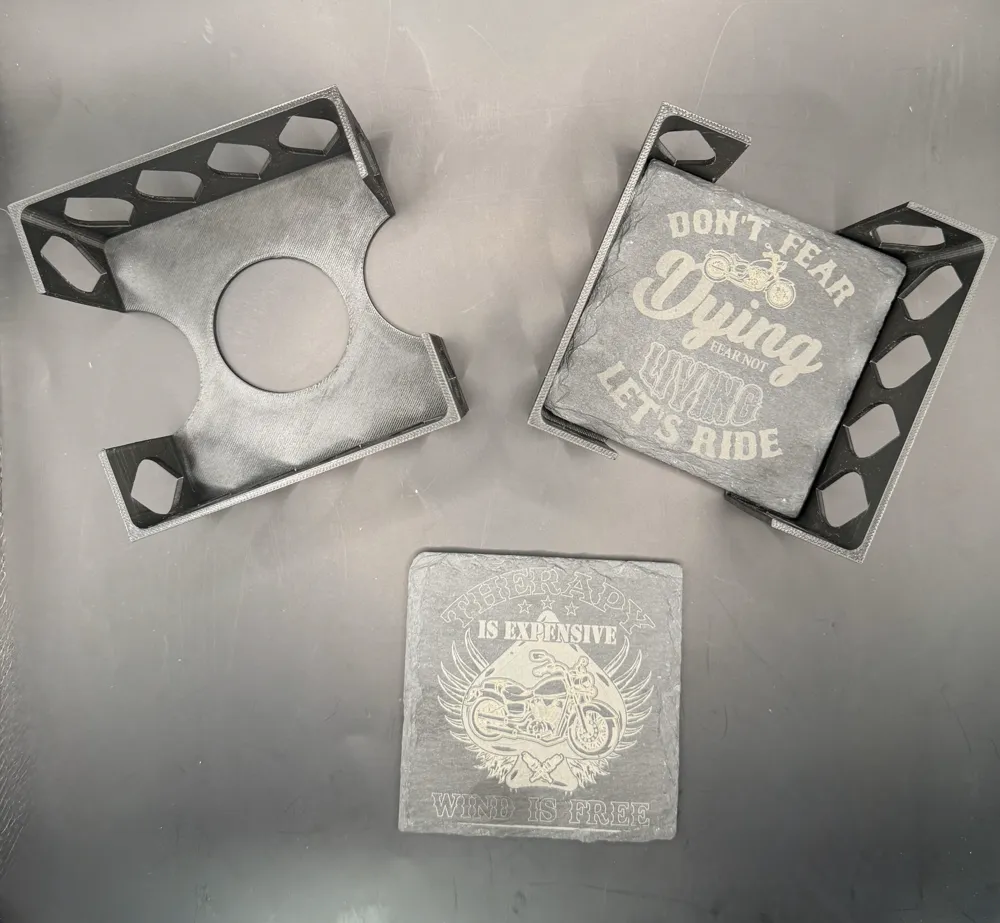 Square Slate Coaster Holder by jake MakerWorld: Download Free 3D Models