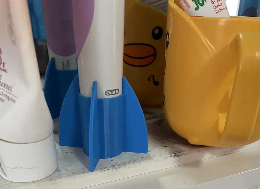electric toothbrush holder rocket launcher by DoubleLee - MakerWorld