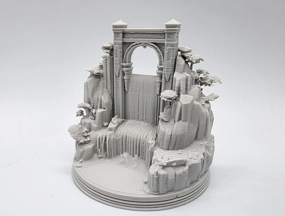 Waterfall Under the Arch Miniature - Free 3D Print Model - MakerWorld