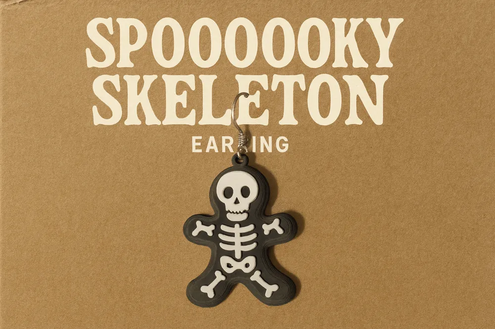 Skeleton Earring - Free 3D Print Model - MakerWorld