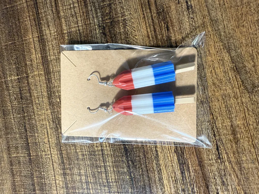 Firecracker Popsicle Earings (0.2mm Nozzle) - Free 3D Print Model ...