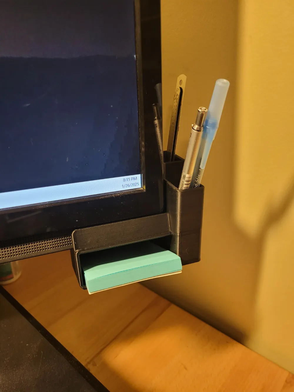 Under Monitor Pen and Note Pad Holder with Drawers - Free 3D Print ...
