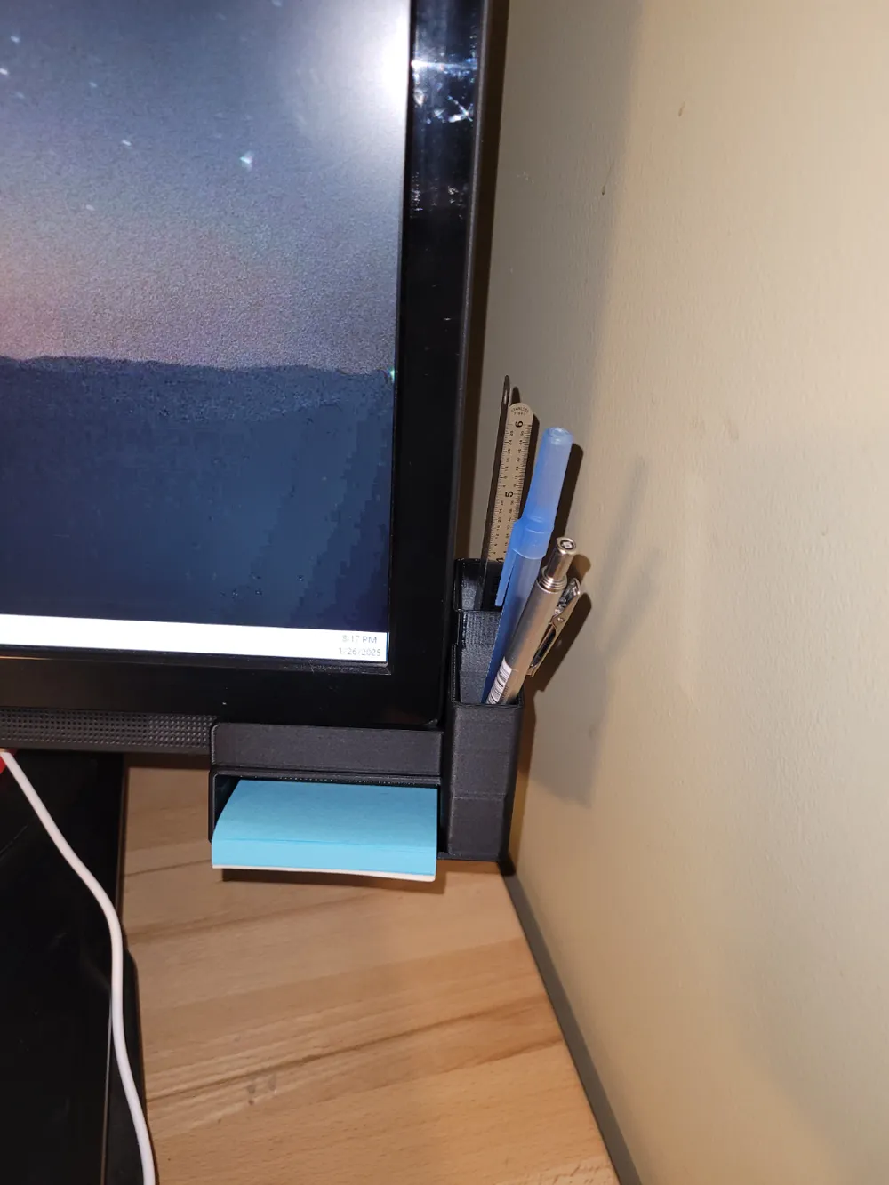 Under Monitor Pen and Note Pad Holder with Drawers - Free 3D Print ...