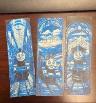 Fan art set of 3 bookmarks - Stained Glass cathedral window designs of ...