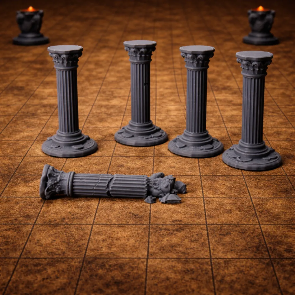 Ancient Columns Tabletop Wargame DnD Pathfinder - Free 3D Print Model ...