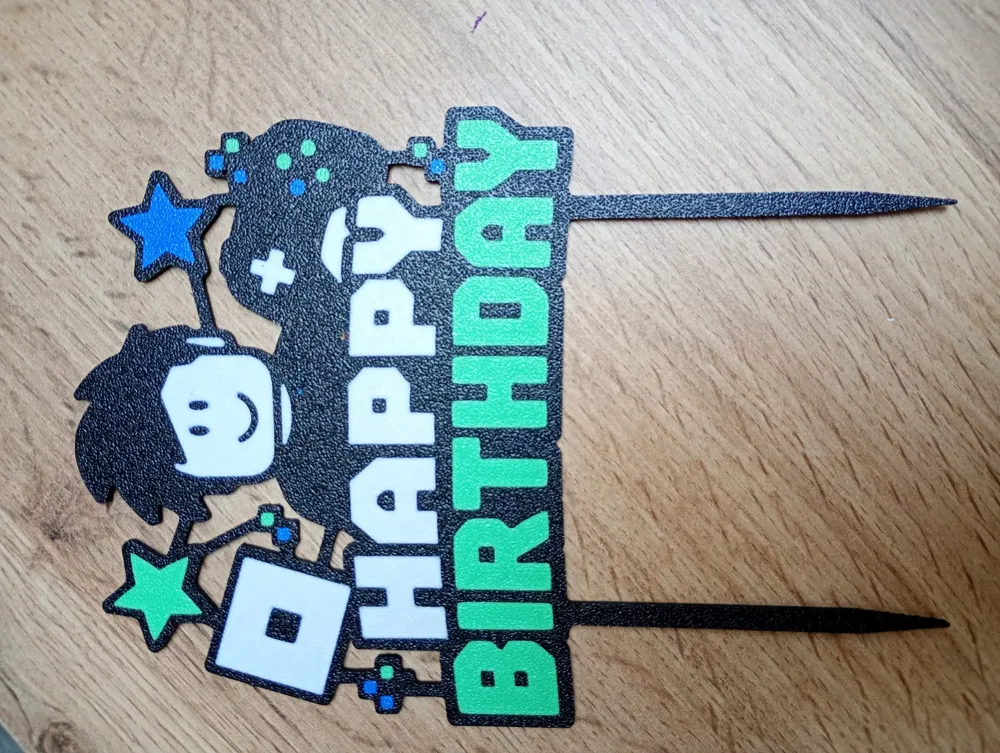 Gaming Birthday Cake Topper - Free 3D Print Model - MakerWorld