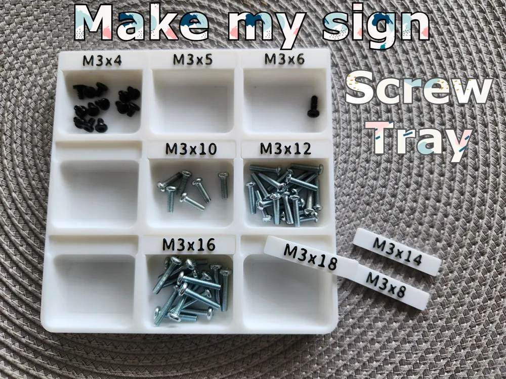 Screw Tray for make my sign by OlleMark - MakerWorld