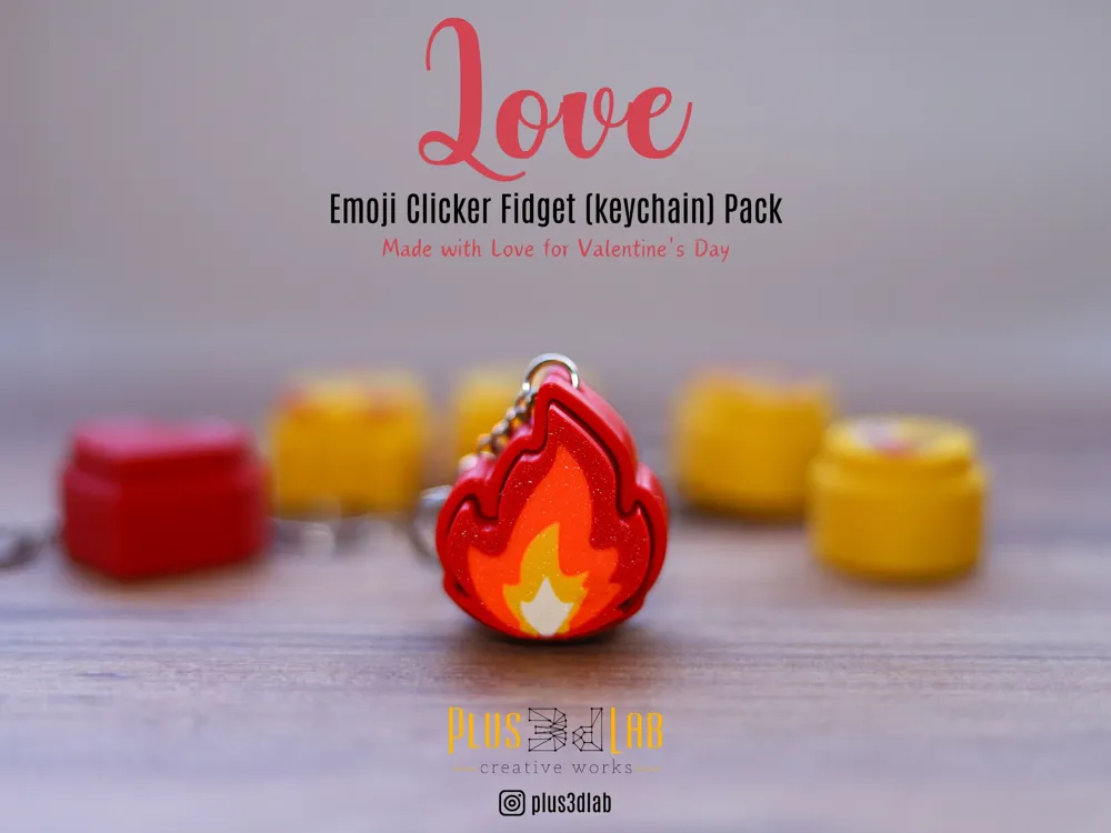 Emoji Love Clicker Fidget Toy Keychain by Plus3dLab - MakerWorld