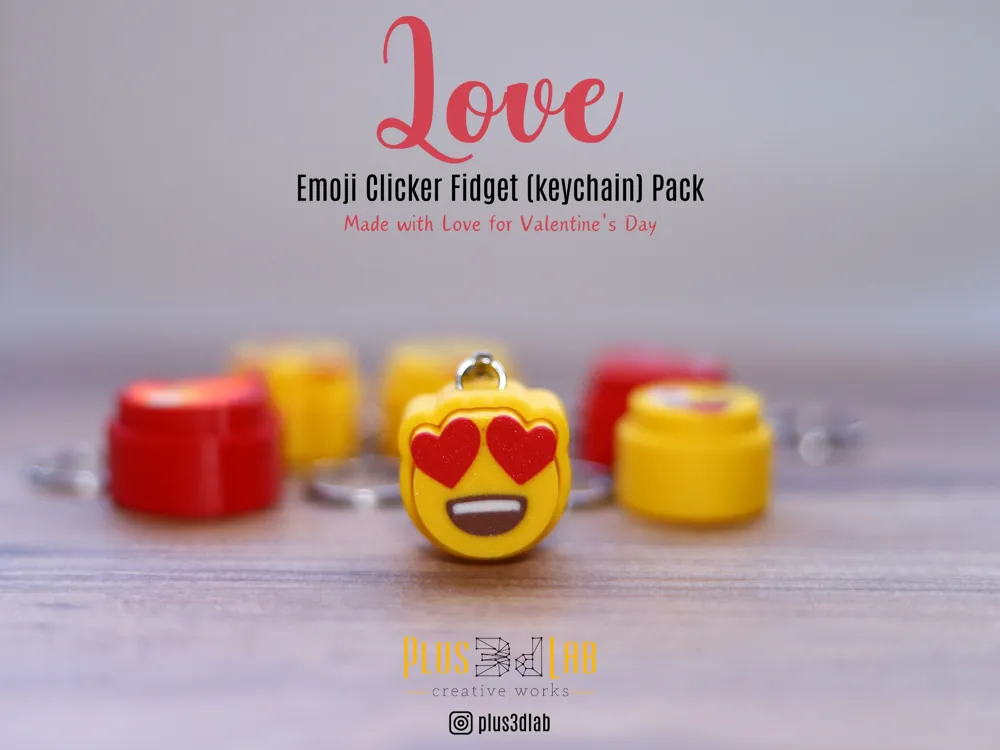 Emoji Love Clicker Fidget Toy Keychain by Plus3dLab - MakerWorld