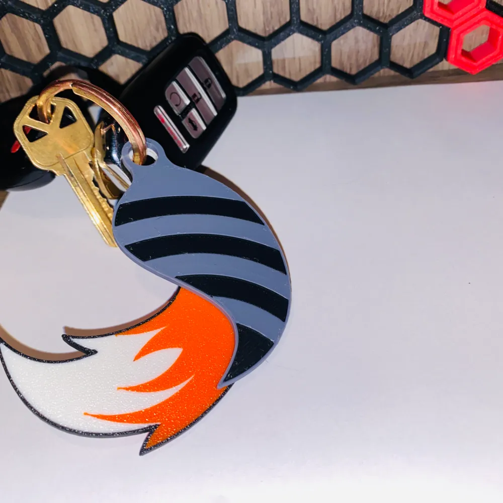 Raccoon Tail Key Chain! by TehGoldenFox - MakerWorld