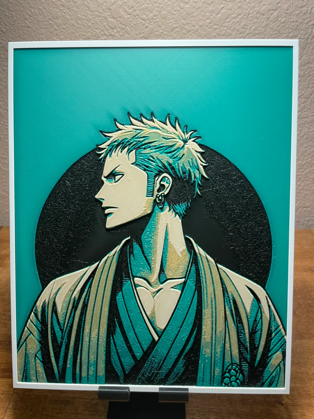 Hueforge - One Piece - Zoro Side View - Free 3D Print Model - MakerWorld