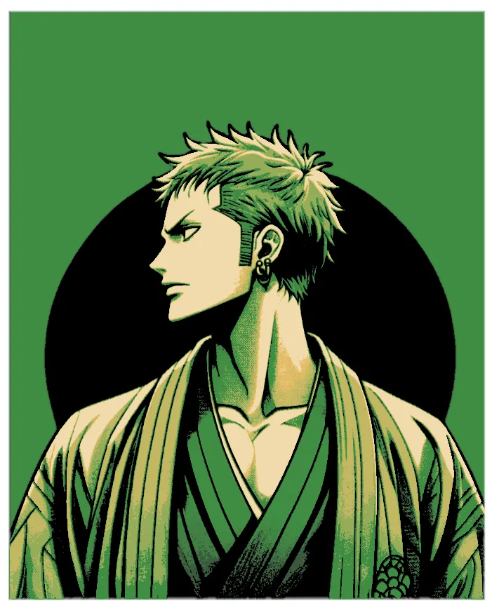 Hueforge - One Piece - Zoro Side View by Cloudy Nostalgia - MakerWorld