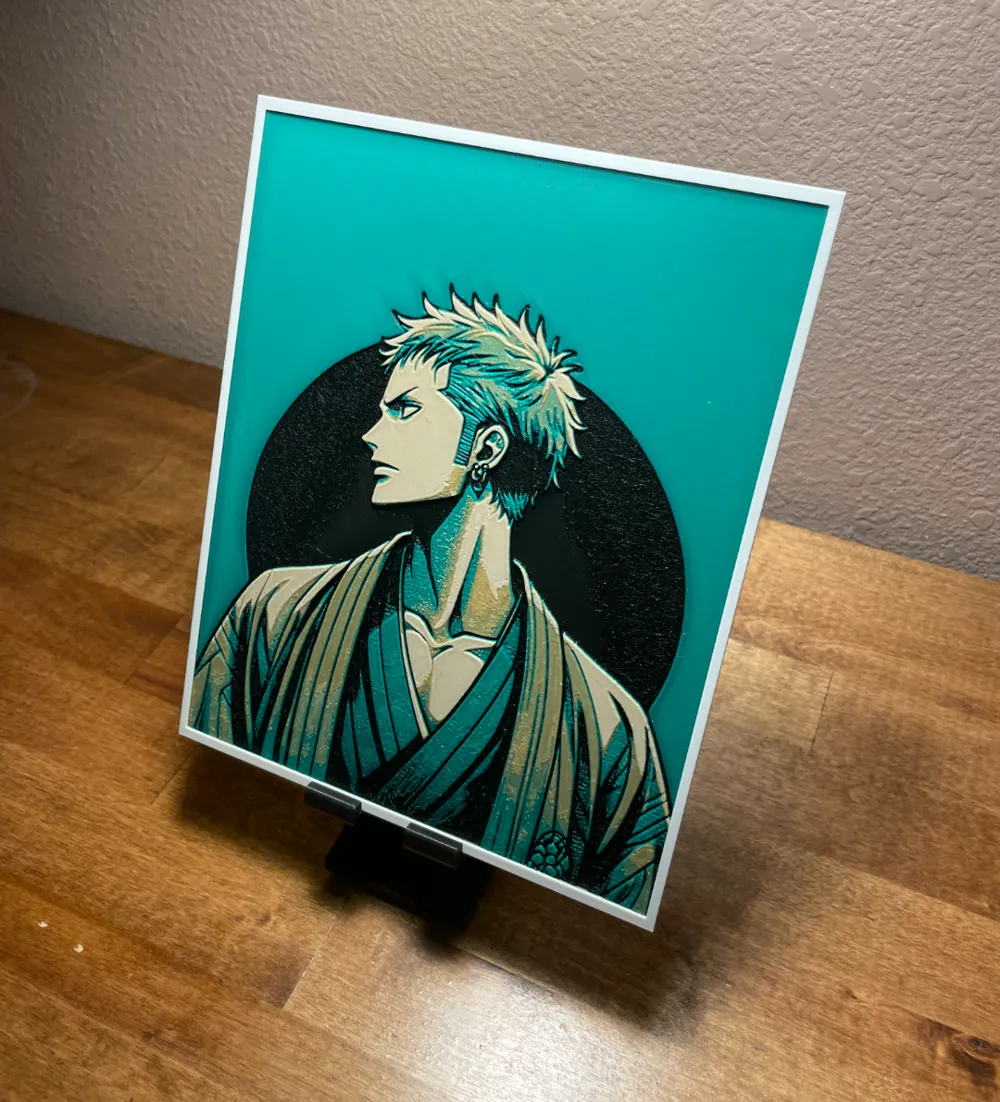 Hueforge - One Piece - Zoro Side View by Cloudy Nostalgia - MakerWorld