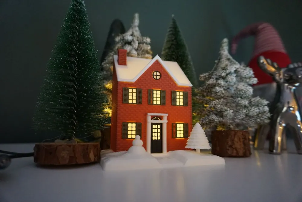 Christmas brick house - Free 3D Print Model - MakerWorld