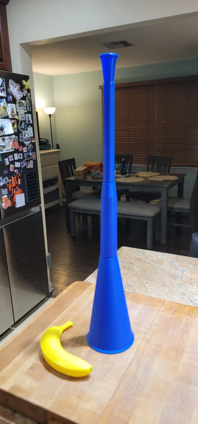 Collapsible Vuvuzela Stadium Horn Print in Place - Free 3D Print Model ...