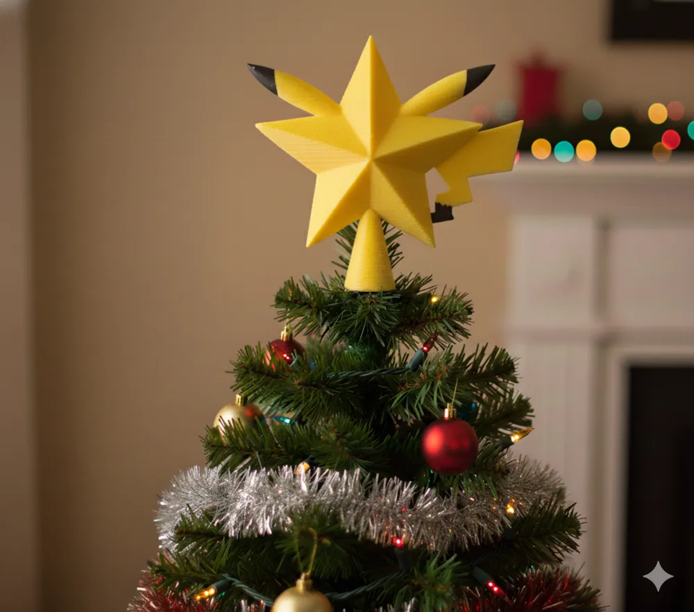 Pikachu Tree Topper - Free 3D Print Model - MakerWorld