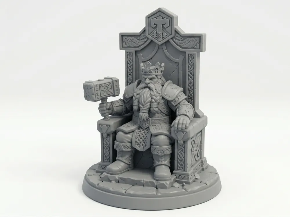 Dwarf king statue - Free 3D Print Model - MakerWorld