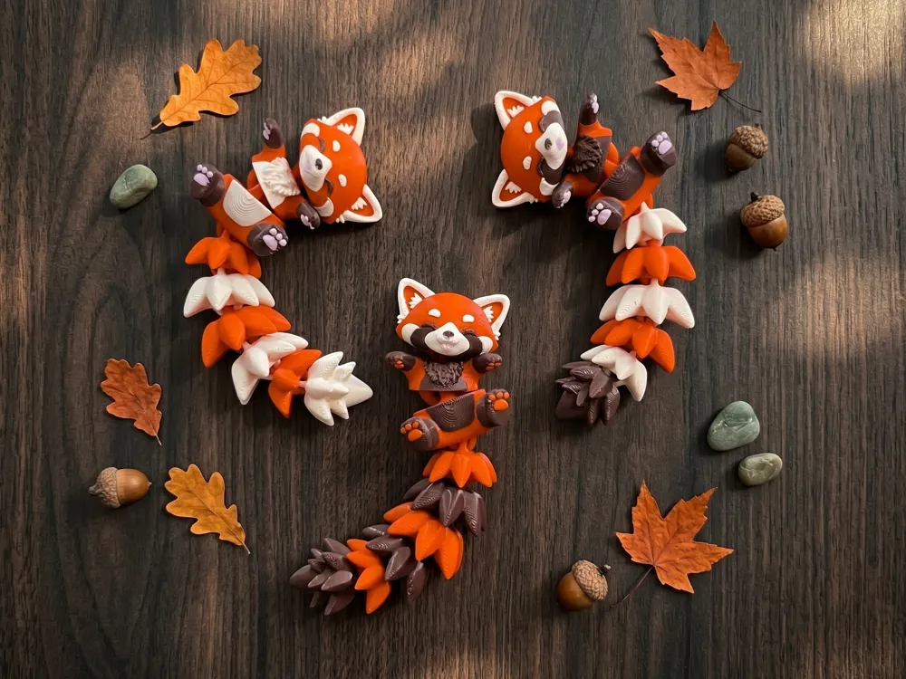 Fluffy Tail Cute Flexi Red Panda - Toy / Keychain - Free 3D Print Model ...