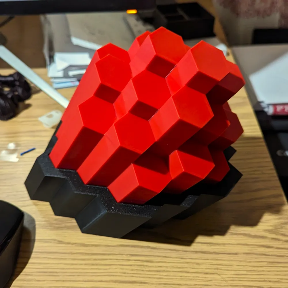 Geometric Hex Lamp with Base by omegapoint - MakerWorld