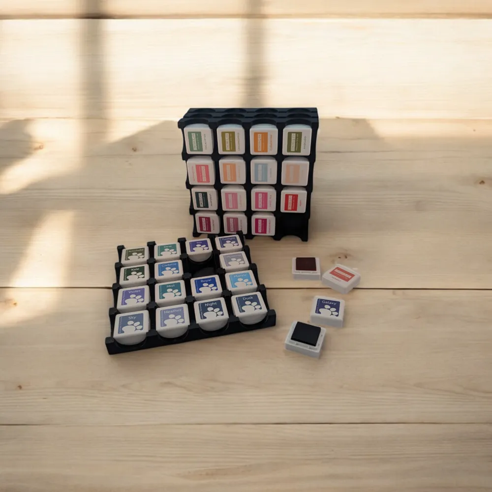 Mini Cube Ink Pad stackable Caddy by npeshman - MakerWorld