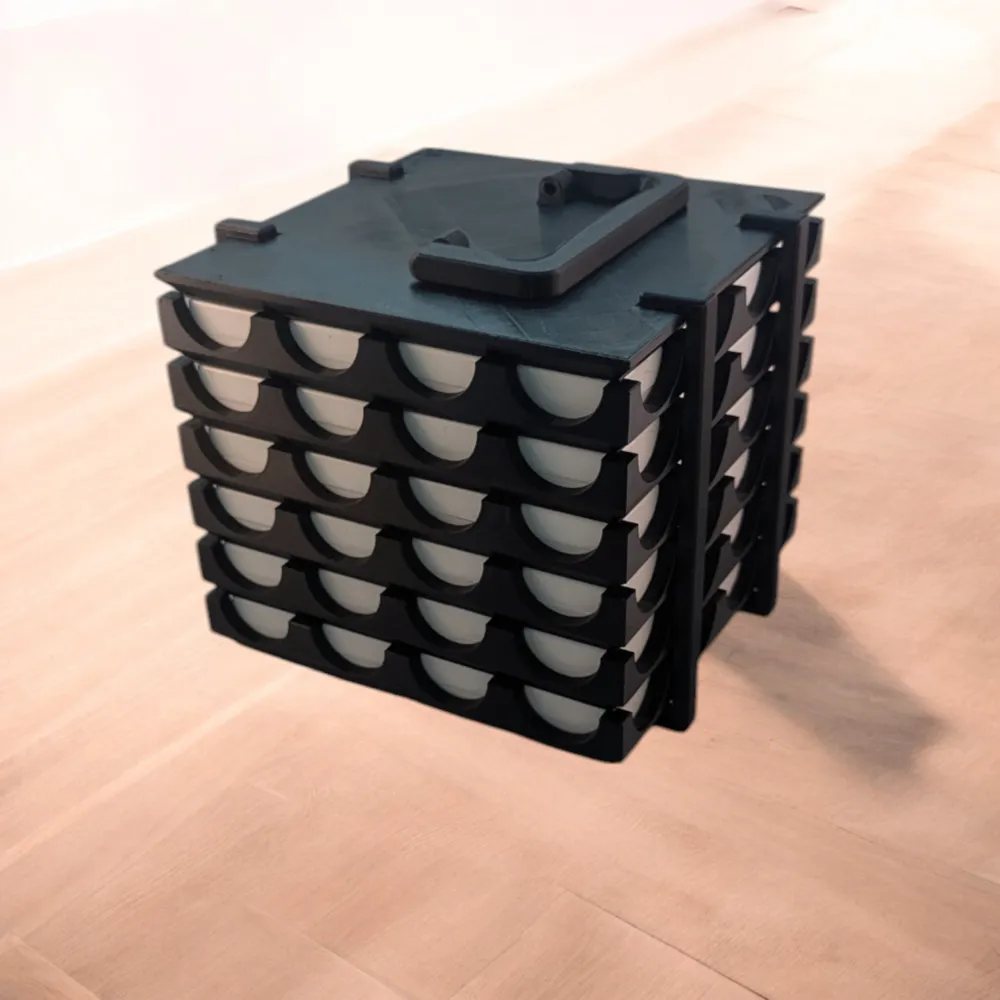 Mini Cube Ink Pad stackable Caddy by npeshman - MakerWorld