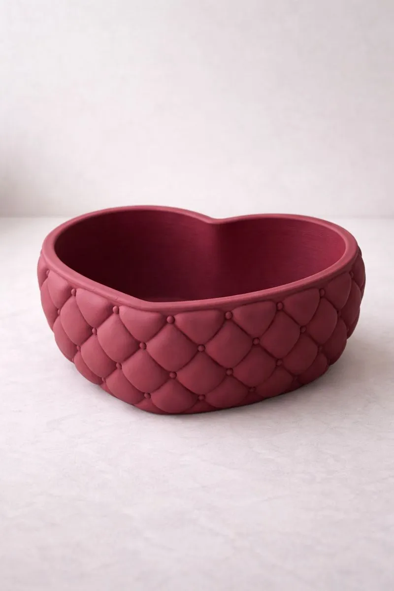 Heart-Shaped Quilted Fruit Bowl - Free 3D Print Model - MakerWorld