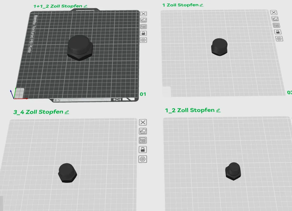 Winter Plugs and Caps, Various Inch Threads - Free 3D Print Model ...