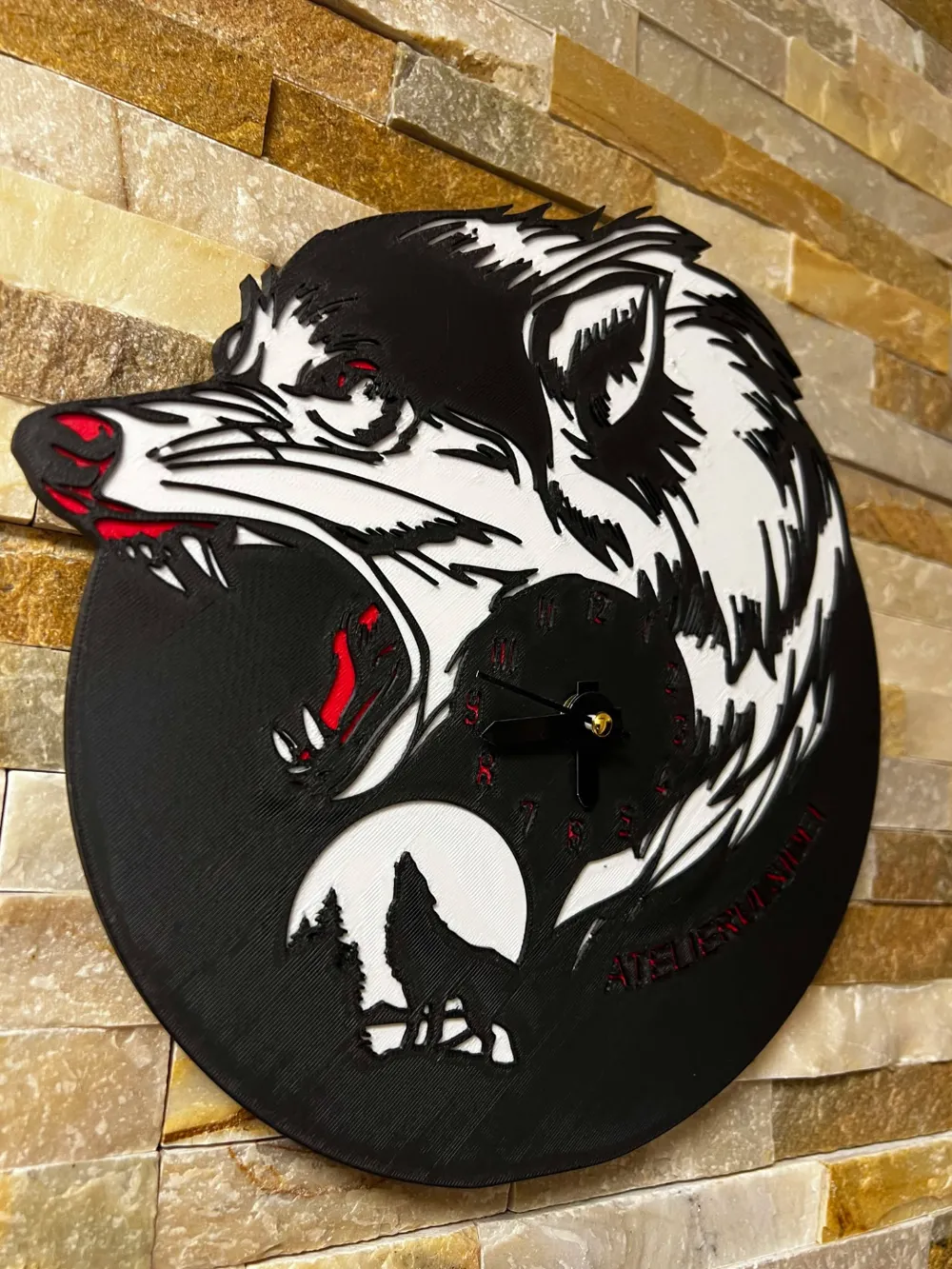 Wall Clock with Wolf Head by GHITA GHITA - MakerWorld