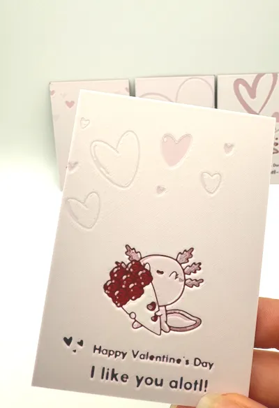 Axolotl valentines cards set 2 by Taikounou - MakerWorld
