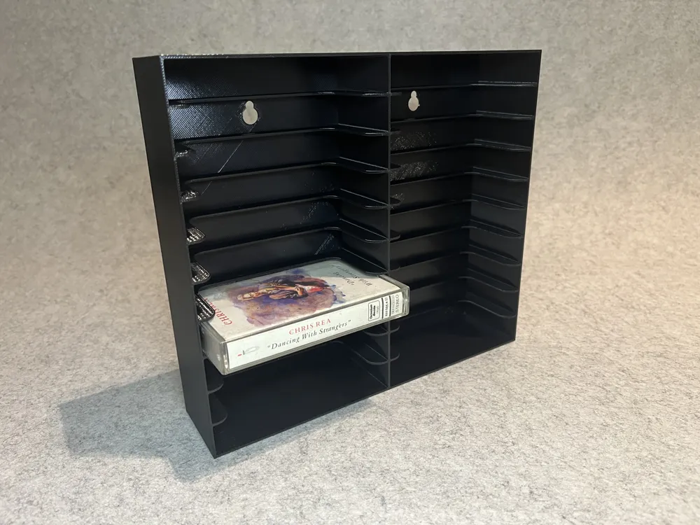 Wall stand for 20 cassette music tapes by design3d MakerWorld: Download ...