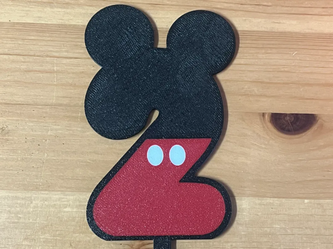 mickey mouse number 2 cake topper by Morganja MakerWorld: Download Free ...