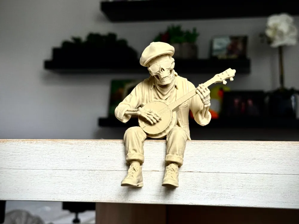 Ledge SkulZ - Edge Sitting Banjo Player Skull! - Free 3D Print Model ...