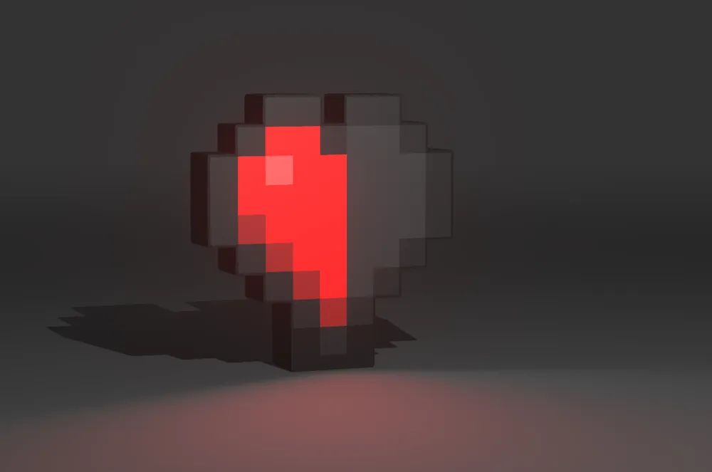 MINECRAFT HALF HEART LEDBOX LAMP WALLART DECOR - Free 3D Print Model ...