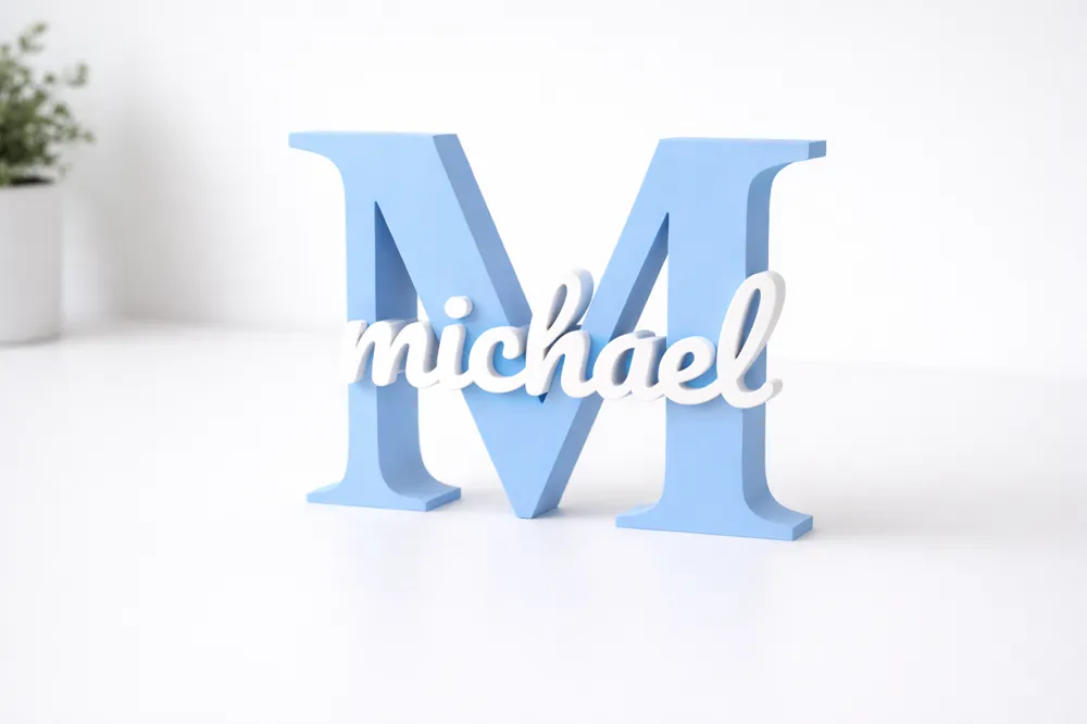 Letter with Name engraved in the base, parametric - Free 3D Print Model ...